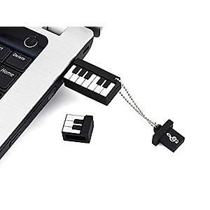 USB Flash Drives , 32GB / 64GB Silicone Waterproof USB 2.0 USB Memory Stick Pen Drive U Disk Jump Drive Data Storage Pendrive Thumb Drives (64GB, Cute Piano)