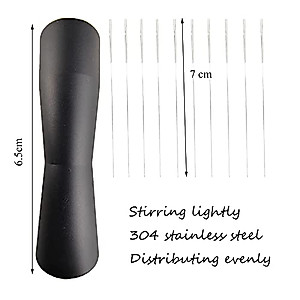 VEPEET Espresso Distribution Tool, Hand Tampers Stirring WDT Tool, Needle Type Distributor, Made of 304 Stainless Steel(Black)