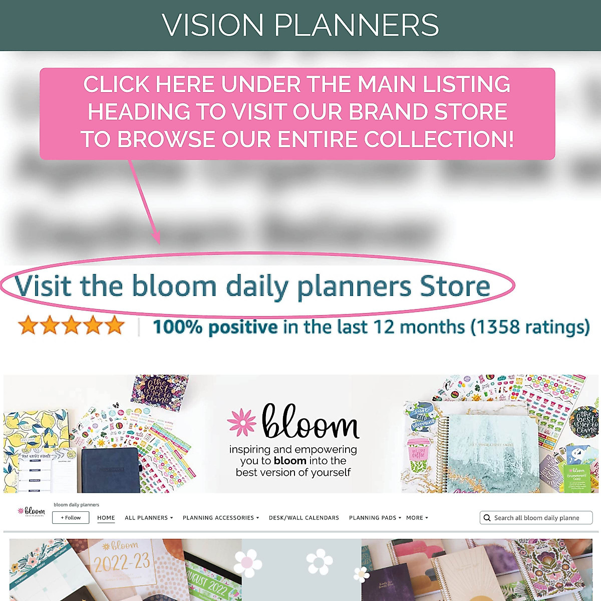 bloom daily planners 2023 Hardcover Calendar Year Goal & Vision Planner (January 2023 - December 2023) - Monthly/Weekly Column View Agenda Organizer - 7.5" x 9" - Wanderlust