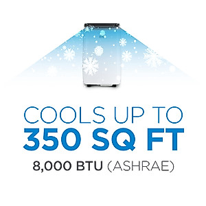 BLACK+DECKER 8,000 BTU Portable Air Conditioner up to 350 Sq. with Remote Control, White