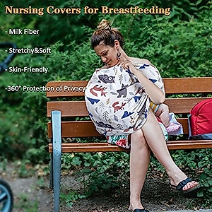 Baby Car Seat Cover, Nursing Cover for Breastfeeding, Baby Carseat Canopy for Boys and Girls, Infant Car Seat Cover, Multiuse Baby Shopping Cart/High Chair/Stroller Covers (Little Bear)