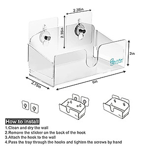 Beautyflier Acrylic Sponge Holder Sink Caddy for Kitchen Bathroom, Countertop Organizer Soap Container Kitchen Sink Sponge Brush Holder