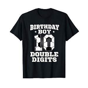 10th Birthday Boy Double Digits Soccer 10 Years Old T-Shirt