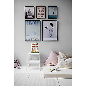 FASHIONCRAFT Woodland Animals Baby's First Year Collage Photo Frame - Polyresin - Handpainted - 13 Openings - Gender Neutral for Boys and Girls - Baby Room Décor