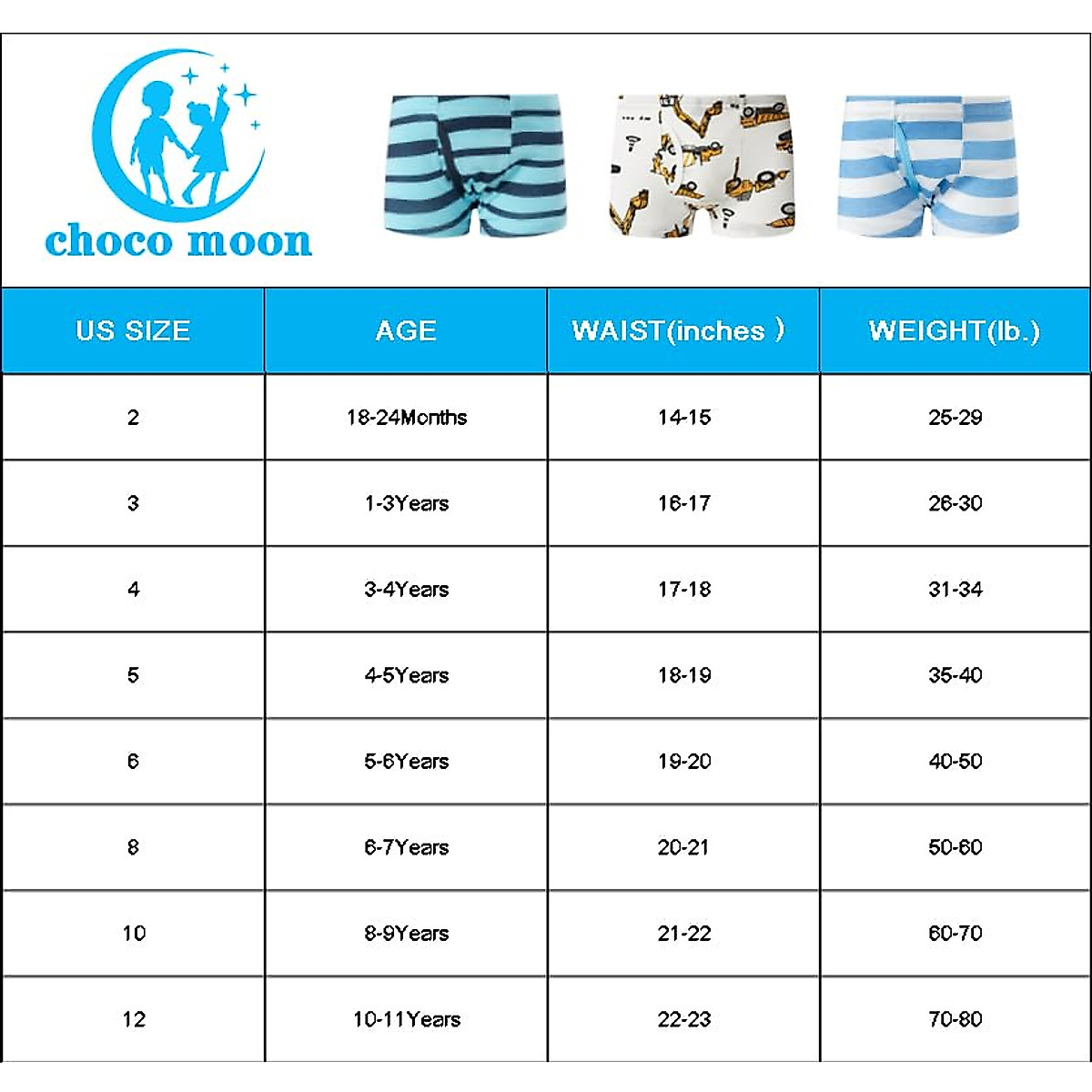 Choco Moon Little Boys'Cotton Space, aircraft, space, armored vehicles Boxer Brief Soft Underwear Multipack Size 5