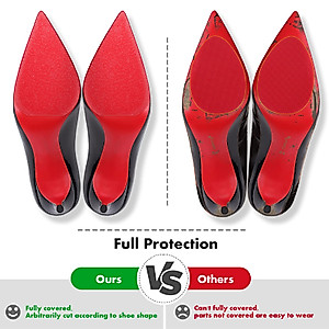 16 Pack Sole Protector for High Heel Shoes Red Bottom Sole Sticker Crystal Clear Sole Guard Protectors Anti Slip 16 Sheets for 8 Pairs of Shoes Wear Resistant