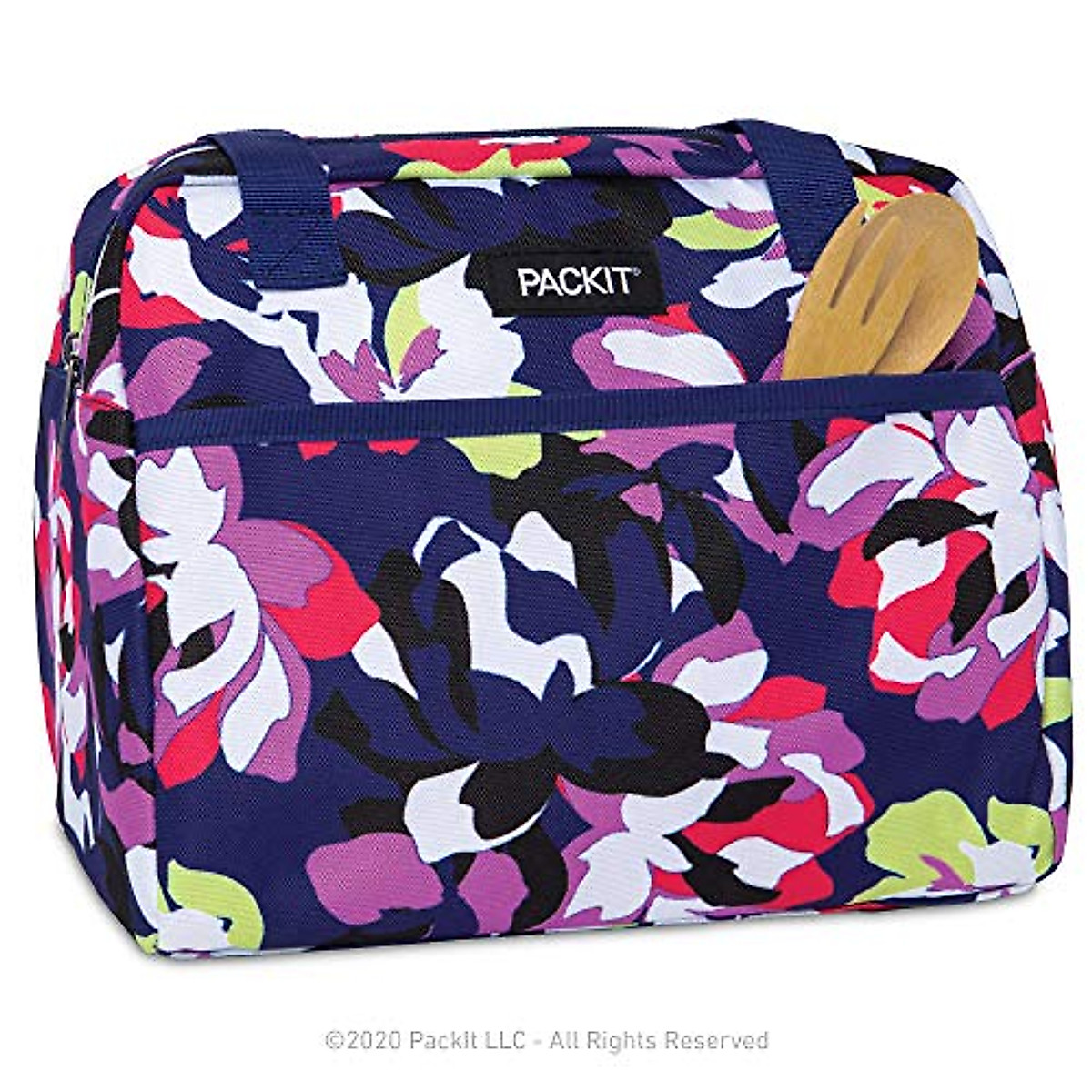PackIt Freezable Hampton Lunch Bag with Shoulder Straps, Bright Floral
