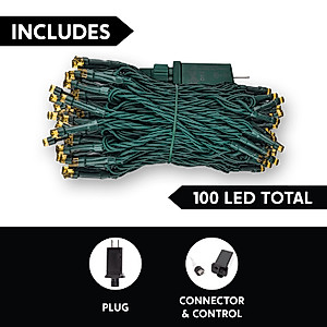 Joiedomi 100 LED Orange Halloween String Lights with 8 Modes 32.4FT Green Wire for Indoor Outdoor Holiday Décor Halloween Event Decoration, Tree, Eaves, Haunted House Theme Party