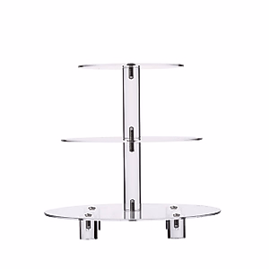 Cupcake Stand, Round Acrylic Cupcake Tower, 3 Tier Cupcake Holder for 24 Pcs, Clear Cup Cake Tree, Dessert Display Stand for Wedding, Party, Birthday…