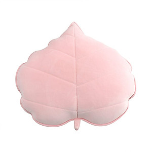 XIGUI 3D Leaf Shaped Throw Pillows， 20 inches Plant Pillow Novelty Plush Cushion Backrest Pillow Home Decoration for Car, Bedroom, Sofa, Couch, Living Room (Pink)