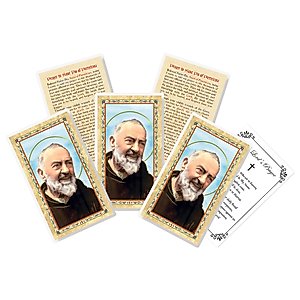 Father Pio Prayer Card - The Lord's Prayer - 5 Laminated Double Sided Padre Pio Holy Card for Daily Prayers - Padre Pio Healing Prayer Card, Patron Saint of Stress Relief Themed Set, 6 Items