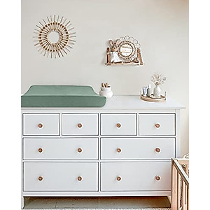 Babebay Changing Pad Cover, Ultra Soft Jersey Knit Cotton Diaper Change Table Pad Covers for Baby Girls and Boys, 2 Pack (Sage Green)