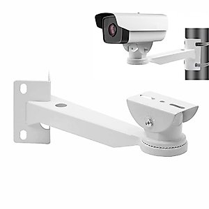 OwlCat Universal Indoor Outdoor Wall Mount CCTV Security Camera Mounting Bracket Pole Mount Right Angle 90 Degree CCTV Surveillance Camera Stand, White, Length: 310mm,Width: 83mm,Height: 107mm, BR360