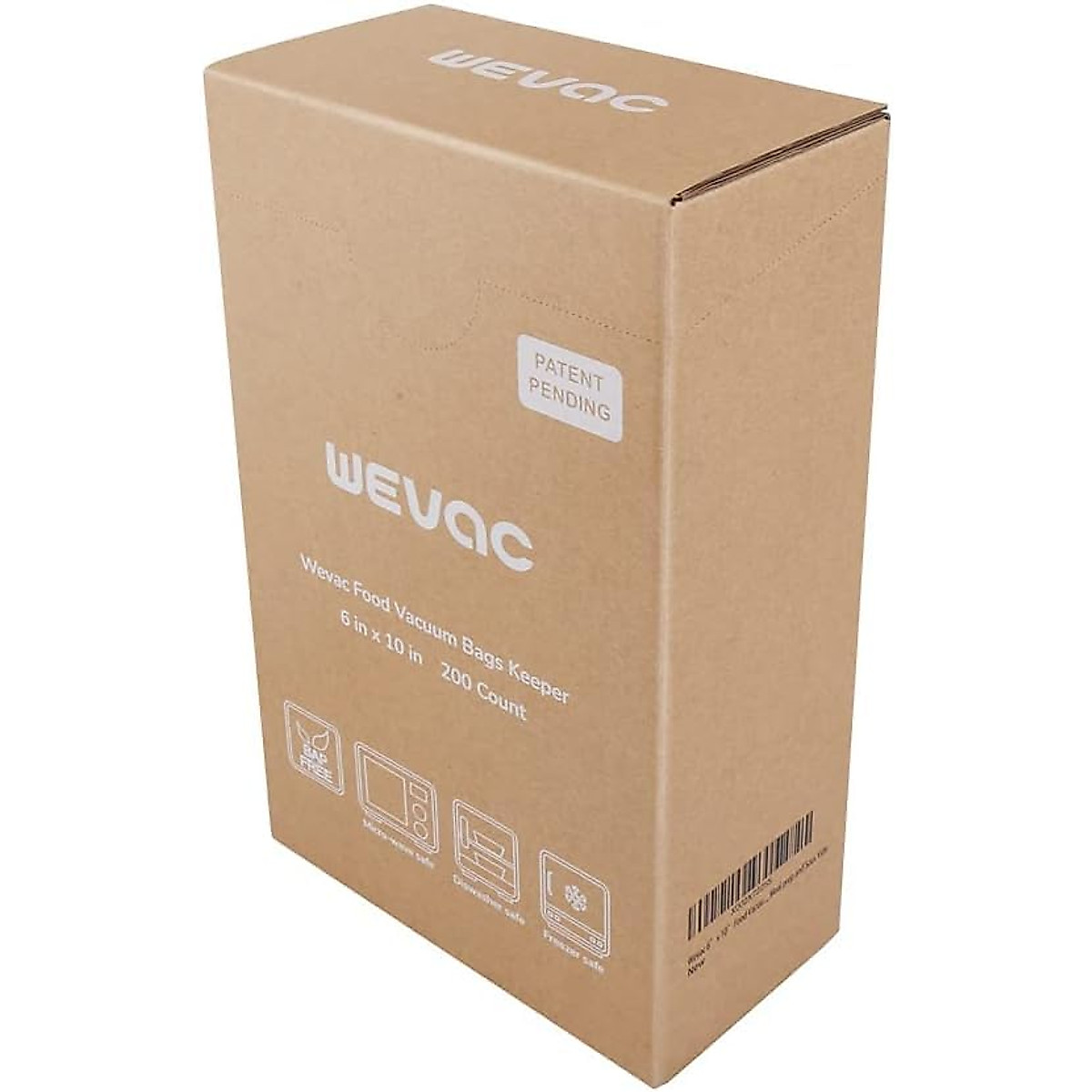 Wevac 6” x 10” 200 Count Food Vacuum Sealer Bags Keeper, PreCut Pint, Ideal for Food Saver, BPA Free, Commercial Grade, Great for storage, meal prep and Sous Vide