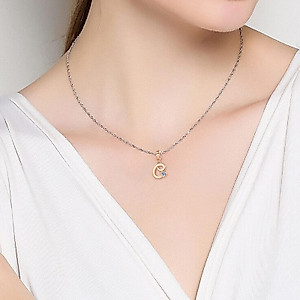 VALGACLS A-Z Letter Charm Rose Gold Letter Charms Letter C Alphabet Dangle Charm Beads for Bracelets and Necklaces