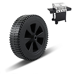 YIHAM G437-0037-W1 7 Inch Grill Wheels Replacement Kit for Charbroil 463344015 463436215 463370516 463341918 Black Blow Molded Plastic Wheels Charbroil Grill Accessories BBQ Wheels 2 PCS