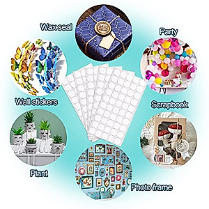 Palksky Adhesive Dots for Wax Seal, 250PCS Adhesive Wax Seal Backing for Wax Sealing, Transparent Removable Sticky Tack Putty for Wax Seal Stickers, Craft Adhesive Waxing(Diameter 1inch)