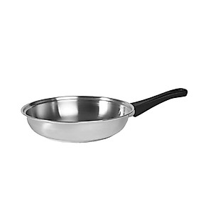 Tuxton Home Nevada 8 Inch Open Skillet; Stainless Steel, PFTE & PFOA Free, Freezer to Oven Safe, Induction Compatible