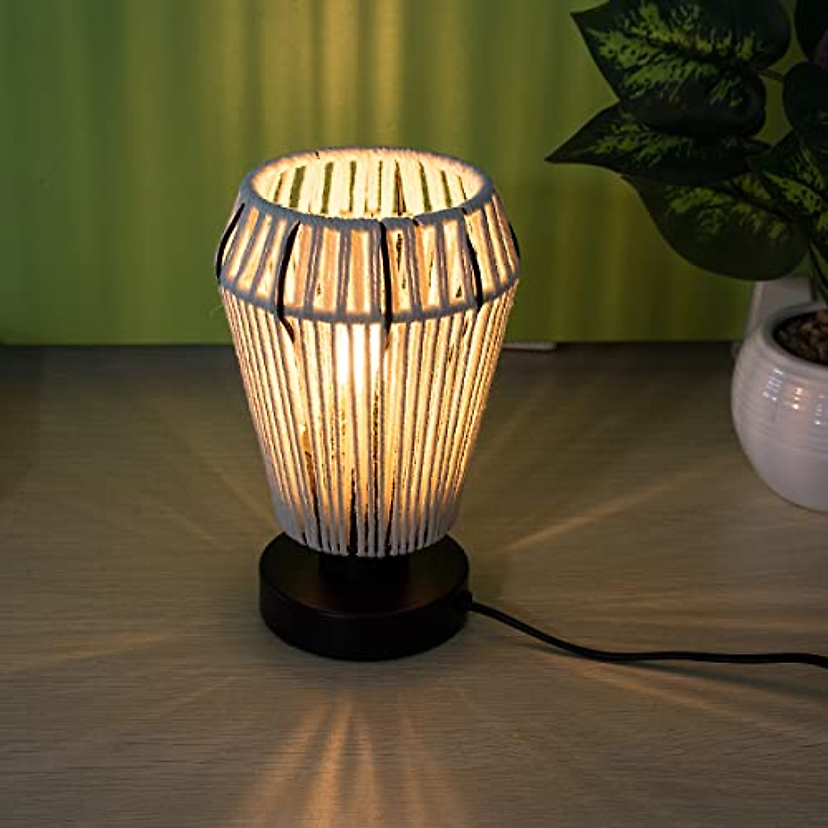 Unique Small Natural Boho LampShade For Ceiling Light Fixture Hanging Decorations Rustic shadelamp For Dinging Room, Farmhouse,Beige Color