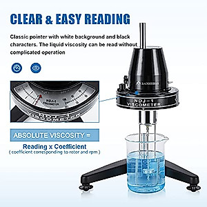 BAOSHISHAN Rotary Viscometer Viscosity Tester 10-100,000mPa·s Fluidimeter Meter Newton Liquid Viscometer (NDJ-1)