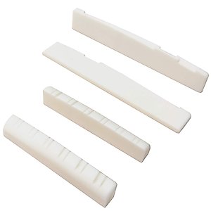 2 Sets 12-String Guitar Bridge Saddle and Nut,Real Bone Parts for Acoustic Guitar Replacement