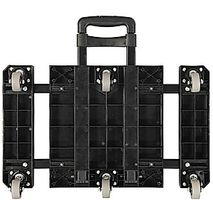 MTYLX Multifunctional Portable Trolleys with Wheels,Handcart Polypropylene Material, Load Capacity 200Kg, Foldable Trolley (Color : Black)