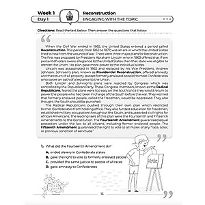 8th Grade Social Studies: Daily Practice Workbook | 20 Weeks of Fun Activities | History | Civic and Government | Geography | Economics | + Video Explanations for Each Question
