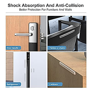 xuenair Clear Furniture Bumpers, Silicone Rubber Wall Protector from Chair Back, Adhesive Shower Door Bumpers for Cabinet Door Car Door Drawer Toilet Lid (2long2short,4)