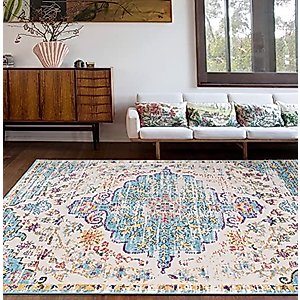 Rugshop Vintage Traditional Bohemian Area Rug 5' x 7' Blue