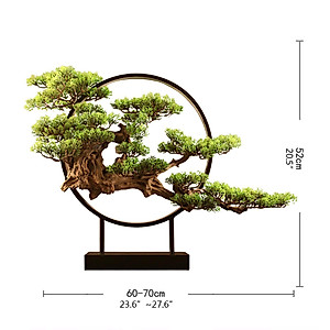 FEIYIYANG Artificial Bonsai Tree Home Decoration Gifts Realistic Faux Bonsai Tree with LED Light Chinese Zen Artificial Indoor Plants for Home Living Room Entrance Office Decoration Artificial Bonsai