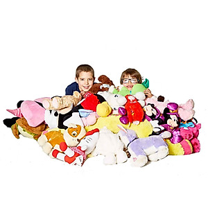 Roomganize Extra Large Animal Bean Bag Chair Cover and Soft Toy and Linen Storage Organizer for Room Decor (Fox)