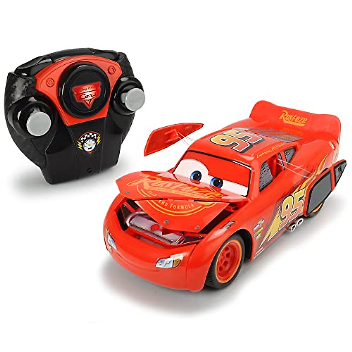 DICKIE TOYS Jada Toys Disney Pixar Cars 1:24 Lightning McQueen RC Remote Control Car 2.4 GHz, Toys for Kids and Adults, Colourful (203084018)