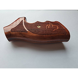 BMPL Hardwood Luxury Laser Grips Compatible with Taurus Medium/Large Frame.357 M44, 65, 66, 80, 82, 83, 96, 431, 441, 607, 608, 669 Revolver Handmade, Brown,Red