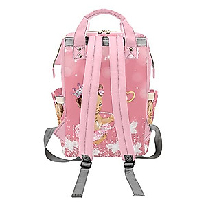 Butterfly Cute Girl Pink Personalized Diaper Bag Backpack Custom with Name Unisex Nursing Large Capacity Mommy Backpack