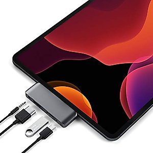 Satechi Type-C Mobile Pro Hub Adapter with USB-C PD Charging, 4K HDMI, USB 3.0 & 3.5mm Headphone Jack – for M2/ M1 iPad Pro, M1 iPad Air, iPad Mini and More (Space Gray)