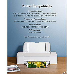 564XL 5 Ink Cartridges Conbo Pack Compatible for HP 564 XL Ink to Work with Photosmart 7520 6525 6520 3520 5520 DeskJet 3520 3522 Officejet 4620 Printers (B, C, M, Y, Photo Black)
