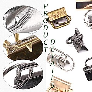 Keadic 41 Sets 1 Inch 4 Colors Key Fob Hardware with Key Fob Plier Kit, Glass Cutting Tool Attached with Rubber Tips, Perfect for Wristlet Key Fobs, Key Lanyard and Key Chain Making Hardware Supplies