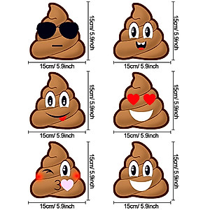 FANOST Funny Poop Emoji Party Hanging Swirls, 24 PCS Emoji Foil Hanging Banners for Adults Kids Birthday Party Decorations, Retired 50th 60th 80th Party Favors Decor Supplies