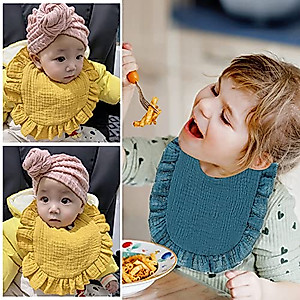 YCHWFF Muslin Bibs for baby Girls, Boys 8 Pack Drool Teething Bibs Lap-shoulder Drool Cloths Bibs 4-Layer Organic Cotton Multi-Use Scarf