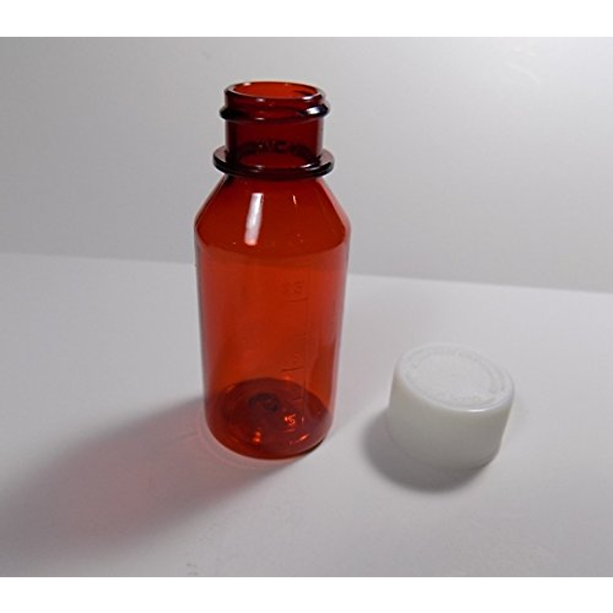 Graduated Ovals 1 Ounce Plastic Amber Medicine-Travel RX Bottles w/Caps-Perfect for Travel-Very Strong Sidewall and Secure-10 Pack-Pharmaceutical Grade Product