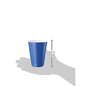 Amazon Brand - Solimo 18oz Disposable Plastic Party Cups, 50 Count, Blue