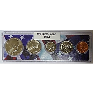 1974-5 Coin Birth Year Set in American Flag Holder Uncirculated