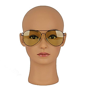 HAIRWAY Female Bald Mannequin Head Professional Cosmetology Face Makeup Doll Head for Wig Making Display Hats Eyeglasses Wig Head with T Pins (Light Brown 21.5 Inch)