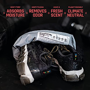 SmellWell Freshener Bag XL - Black - The Ultimate Shoebag With Built In Activated Bamboo Charcoal Inserts for Odor Eliminating and Moisture Absorbing - Keep shoes and gear fresh longer