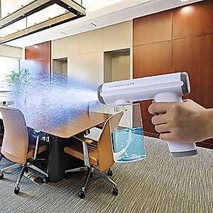 Disinfectant Fogger Machine, Electric ULV Sprayer Touchless Disinfection Atomizer, LITSPED Handheld Nano Steam Gun with Blue Light, 300ml, USB Rechargeable for Indoor Outdoor