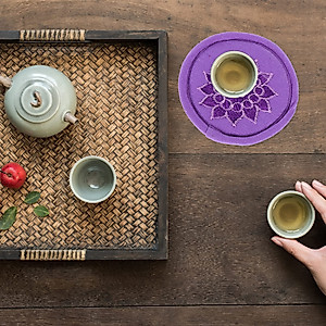 EXCEART 7pcs Singing Bowl Pads Cushion Meditation Sound Bowl Mats Healing Music Instrument Accessory Tibetan Buddhism Art Craft Decoration for Buddha Hall 6FU630814154A4VBHI0V3