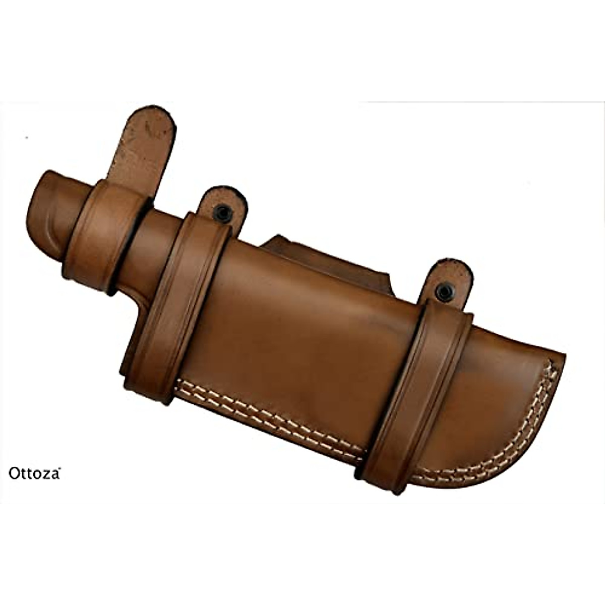 Ottoza Handmade Leather Knife Sheath RIGHT HAND Tracker Knife Sheath - Bushcraft Knife Sheath - Hunting Knife Sheath - Survival Knife Sheath Horizontal Carry Dark Brown TOP GRAIN LEATHER No:37
