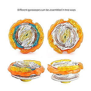 Battling Tops Burst Toy Game 4 Set Spinning Tops 2 Launchers Battle Gyro Battling Tops Set Great Birthday Gift for Children Kids Boys Ages 6+ (1854)