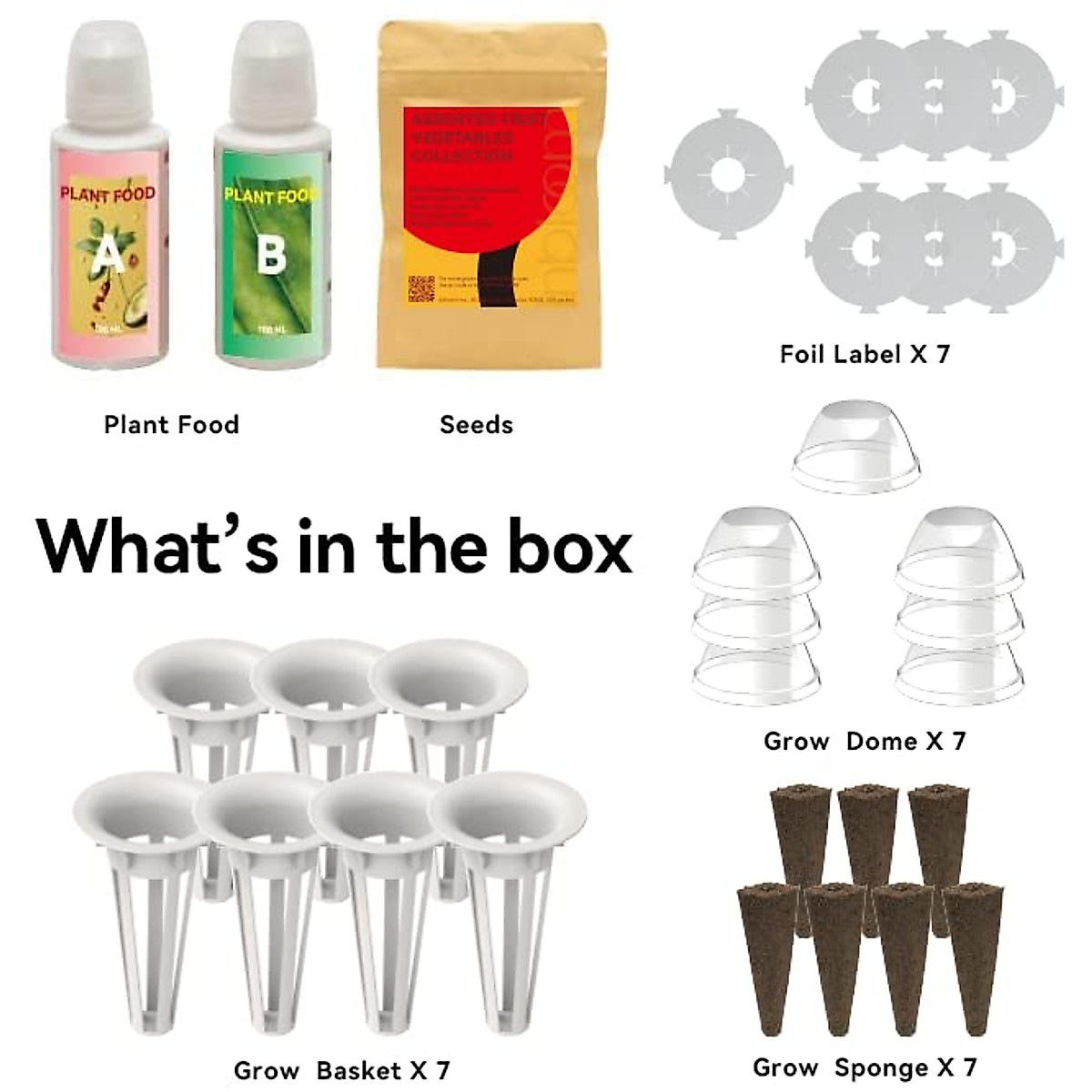 Seeds with Pod Kit Assorted Fruit & Vegetable for Aero, inbloom 5 Pods Hydroponics Growing System, 7-Pods (350+ Seeds Included Strawberry,Cherry Tomato,Dwarf Pea,Pepper,Radish,Beet,Cucumber)