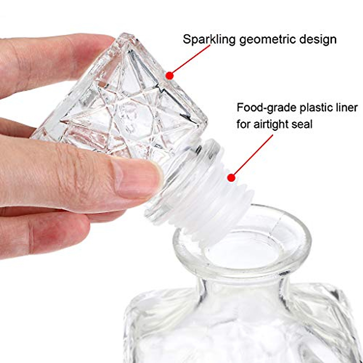 MDLUU Liquor Decanter, Glass Spirits Decanter with Airtight Stopper, Whiskey Vodka Bourbon Decanter Bottle for Gift, Home, Bar, Party Decor, 27oz/800ml (Square)